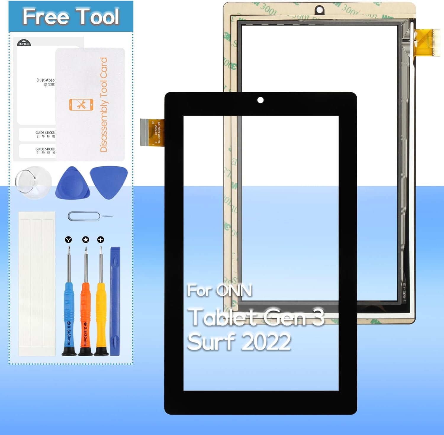 Touch Screen Digitizer for ONN 7" Tablet Gen 3 Surf 2022 100071481 ...