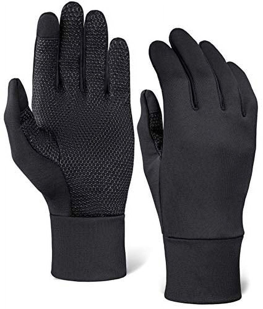 Touch Screen Running Gloves - Black Winter Glove Liners for Texting ...