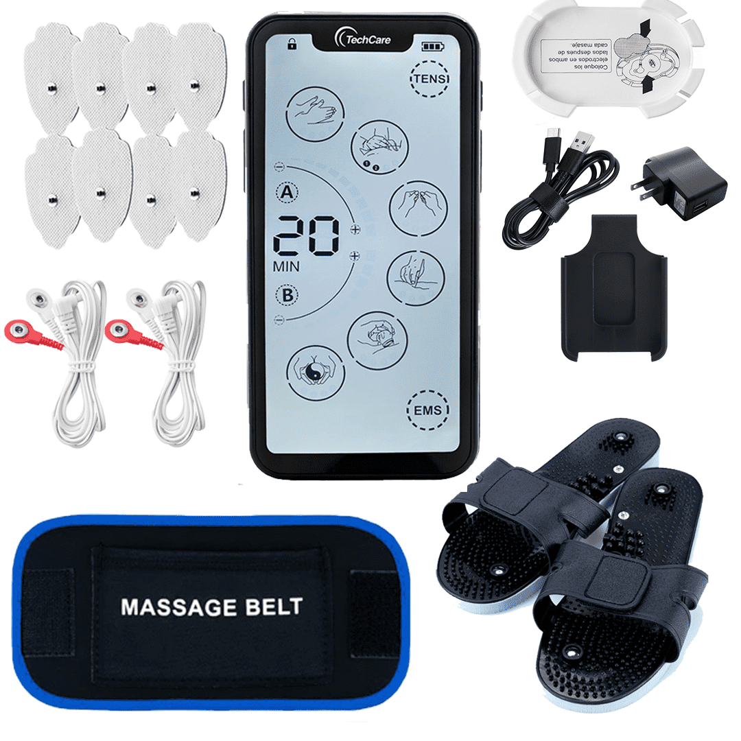 Touch Screen Tens Unit 24 Massage Modes Rechargeable Combo Set With ...