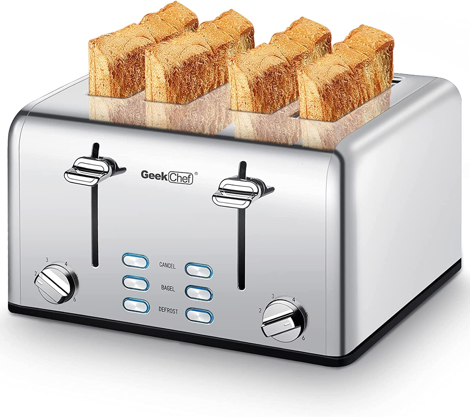 Touch Screen Toaster 2 Slice,Smart Digital Toaster with 1.5" Wide Slots ...