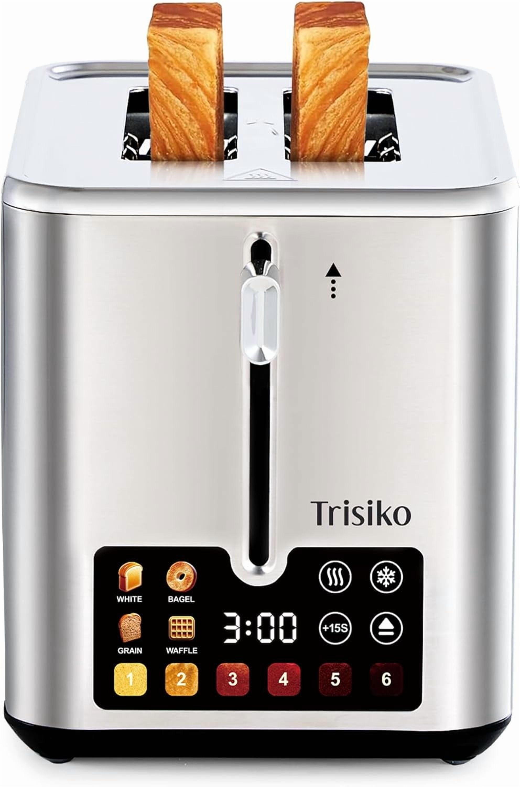 Touch Screen Toaster 2 Slice, Stainless Steel Smart with Digital Timer ...