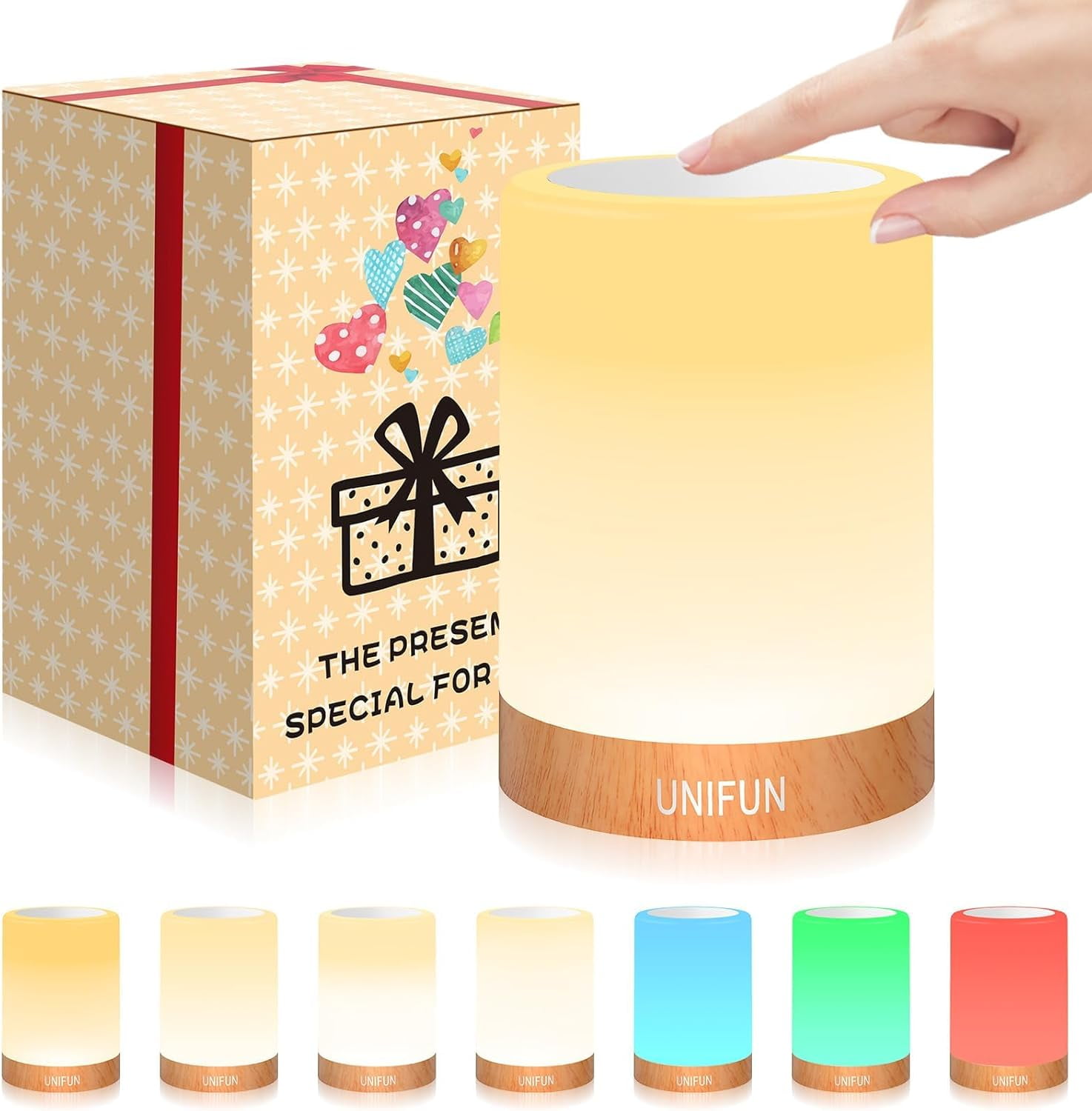 Touch Sensor Table Lamp - Dimmable Warm White & RGB Color Changing ...