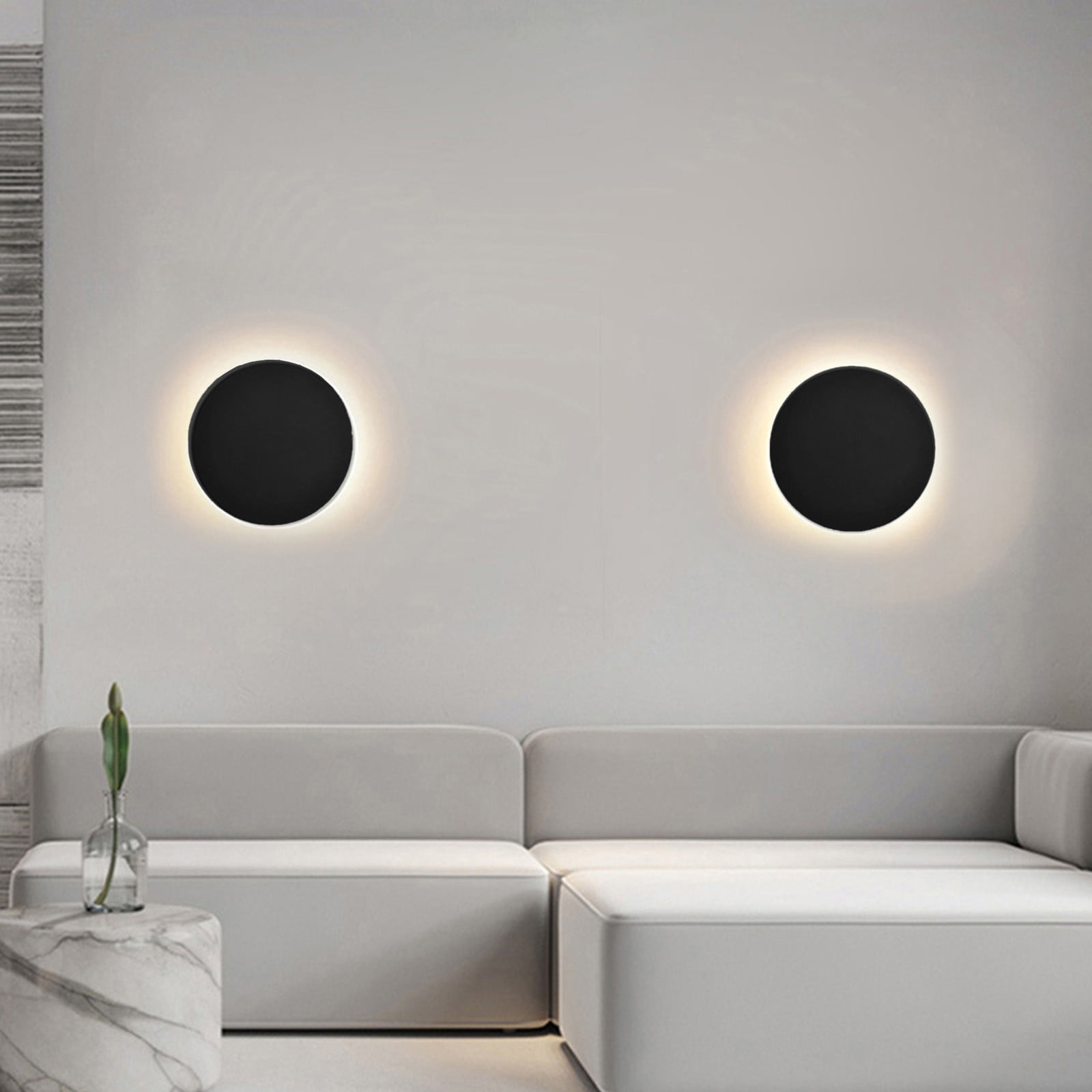 Touch Sensor Wall Light, LED Motion Activated Night Lamp, Modern Round ...