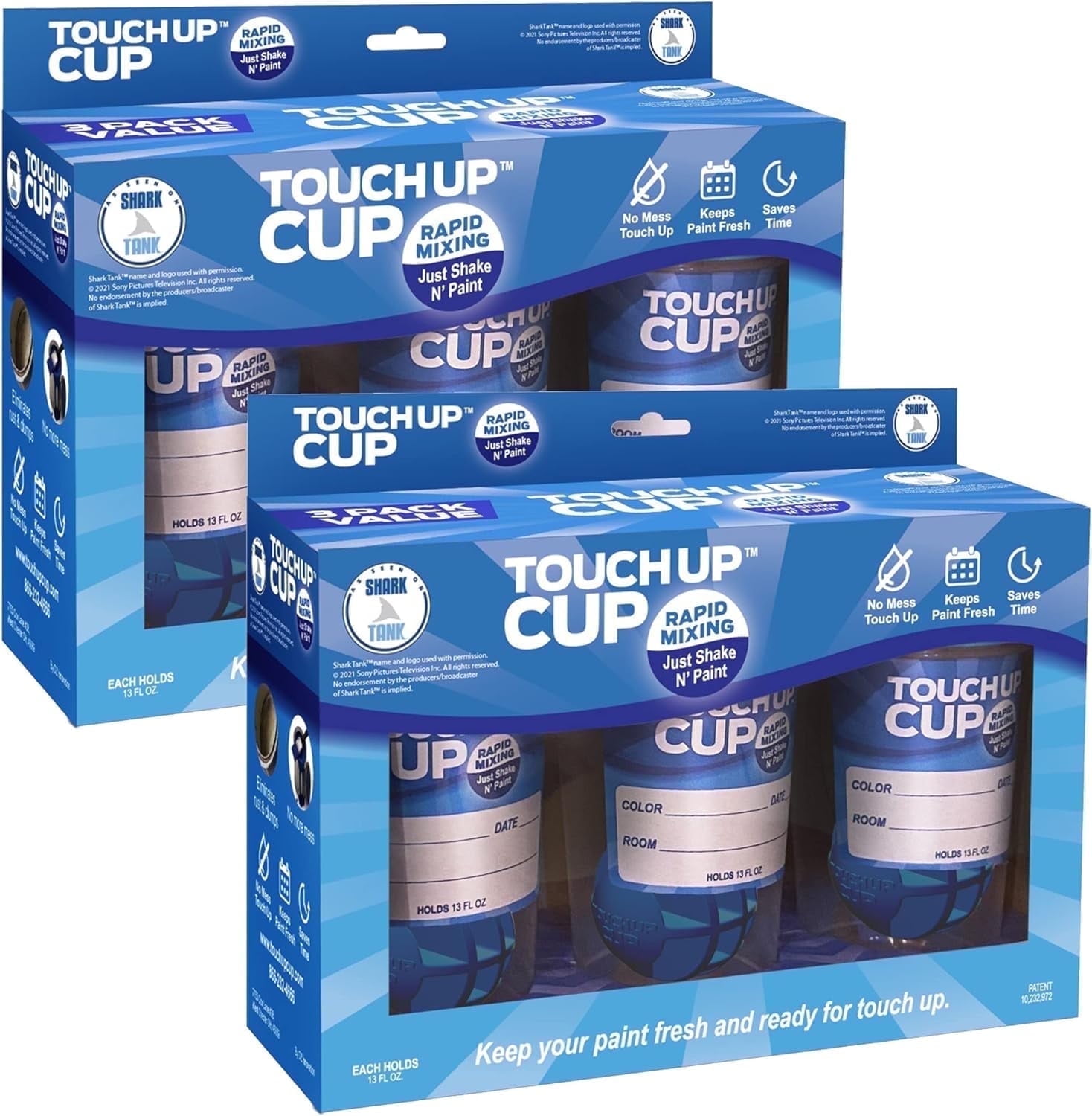 Touch Up Cup 13 oz Empty Paint Storage Containers, Mixing Plastic, 6 ...