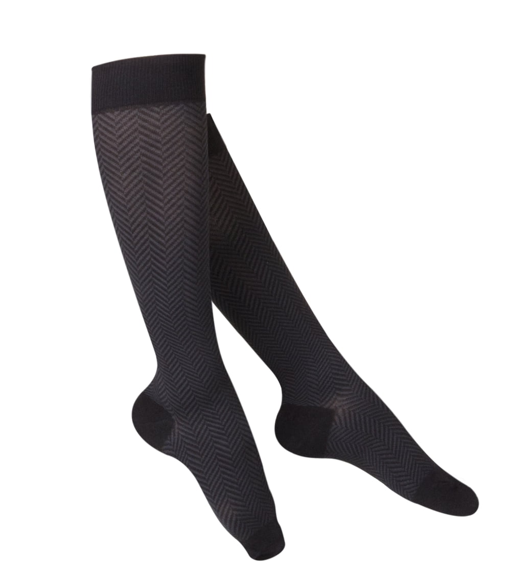Touch Women's Knee High Compression Socks, 15-20 mmHg, Black ...