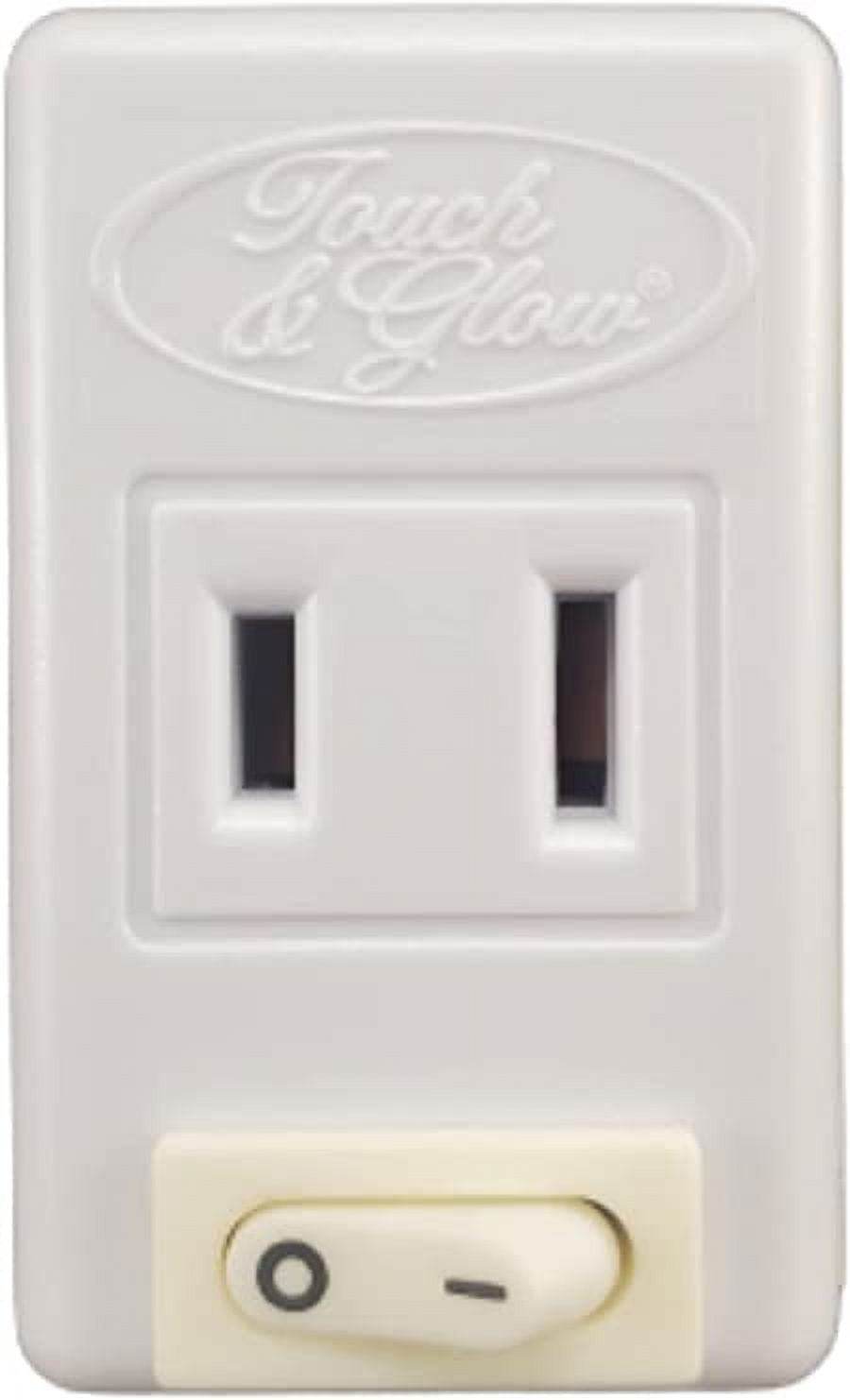 Touch and Glow Outlet with ON/Off Switch - 2 Prong Electrical Plug ...