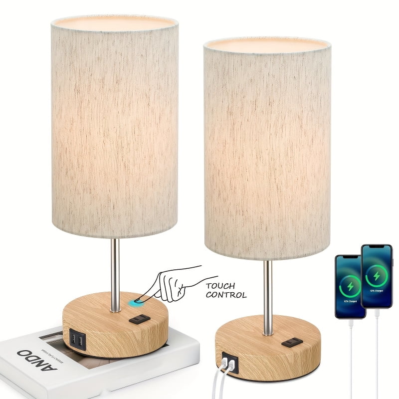 Touch control desk lamp with USB port and AC socket, 2 pieces / 1 piece ...