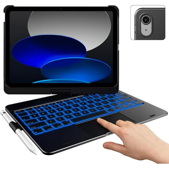 Touch iPad 11th 10th Generation Case with Keyboard (11" 2025, A16 & 10. ...