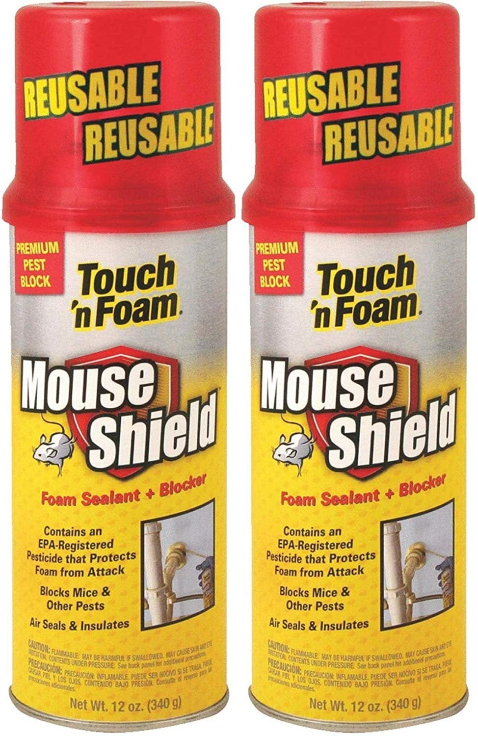 Touch-n-Foam Mouse Blocker Sealant, Pest Protection, 12oz - 2 Pack ...