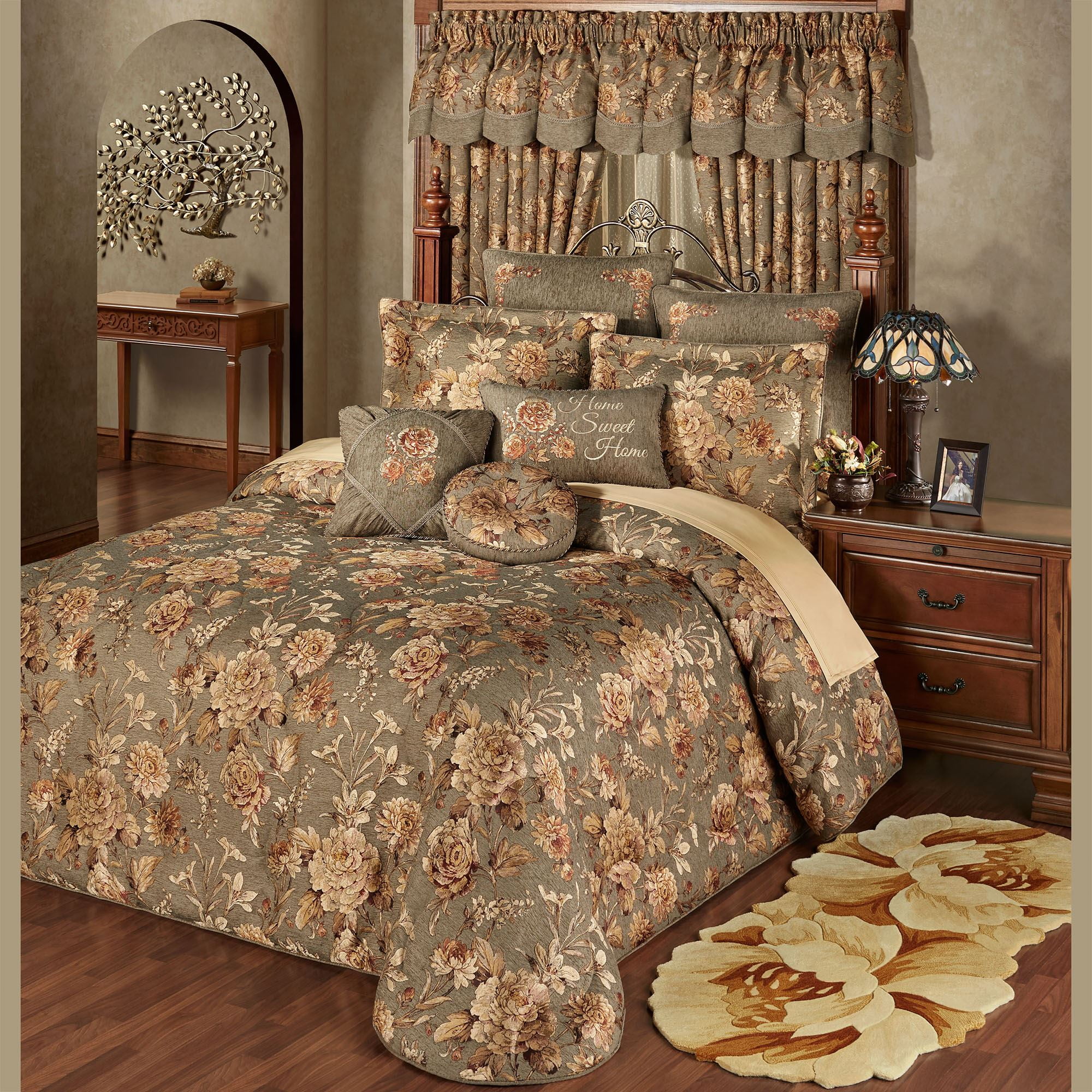 Touch of Class Modern Floral Polyester Bedspread, Queen - Walmart.com