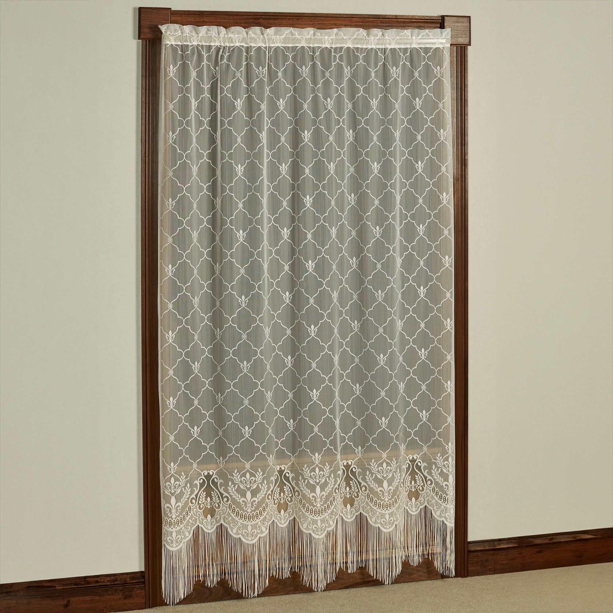 Touch of Class Victorian Ivory Fleur-de-Lis Rod Pocket Curtain Sets, 56 ...