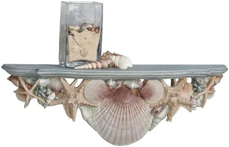 Touch of Class at The Beach Blue Seashell Wall Shelf - Walmart.com