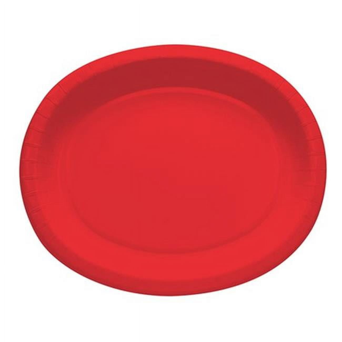 Touch of Color 433548 12 In. Oval Platters, Classic Red - Case of 96 ...