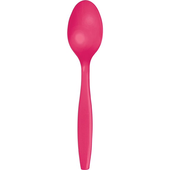 Touch of Color Hot Magenta Pink Plastic Spoons 24 Pack (010591 ...