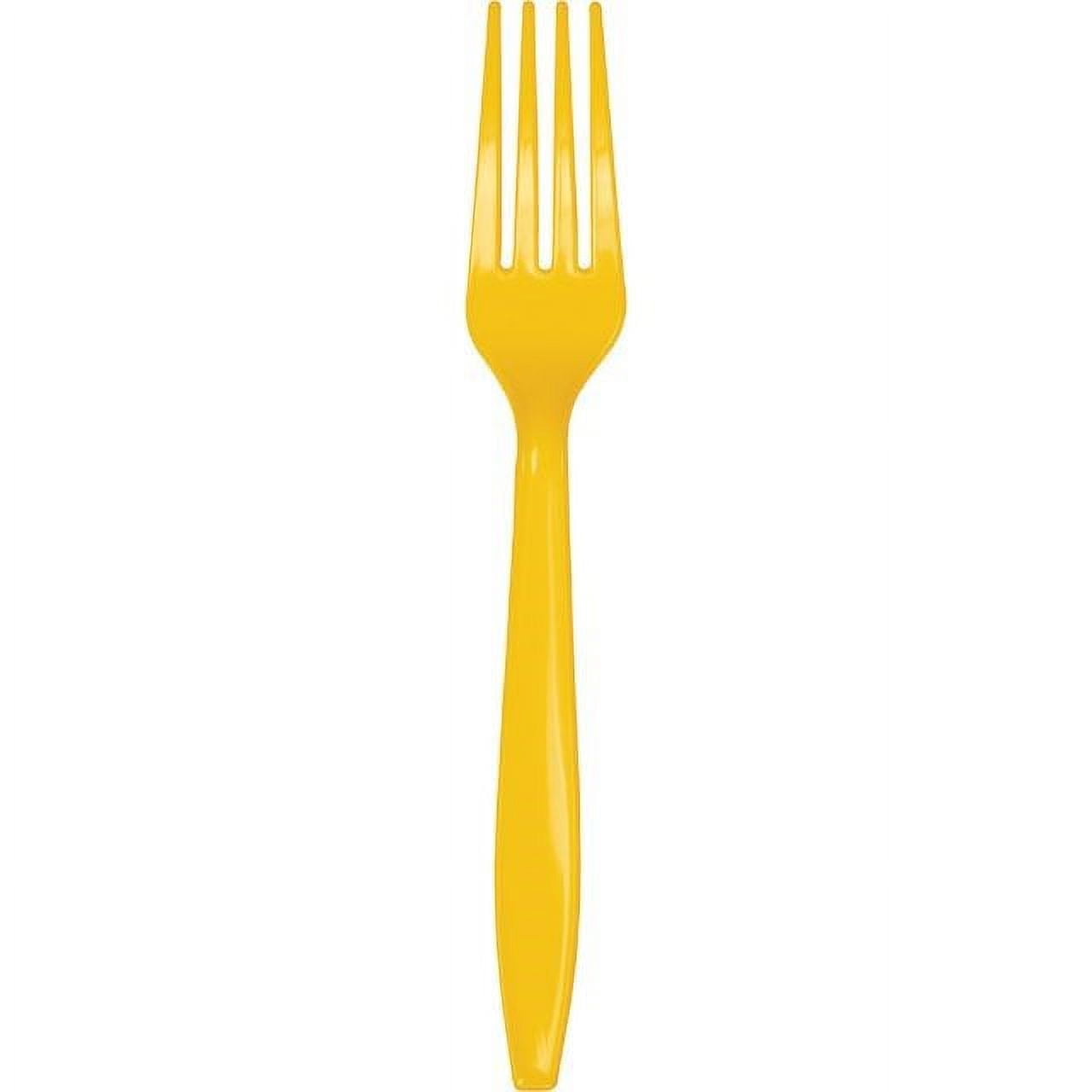 Touch of Color Premium Plastic Forks, School Bus Yellow, 24 Ct ...