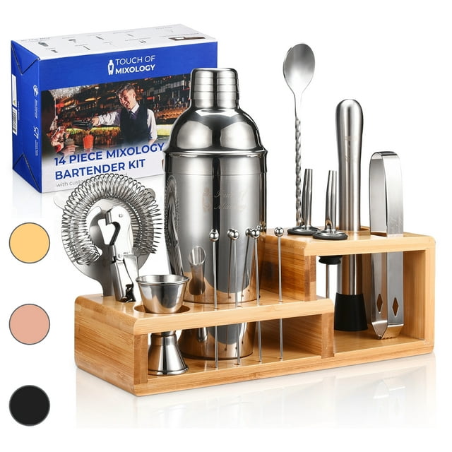 Touch of Mixology 14pc Bar Mixer Set with Stainless Steel Accessories ...