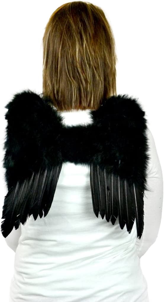 Touch of Nature Black Feather Angel Wings 12x14 and Halo Set w/Black ...