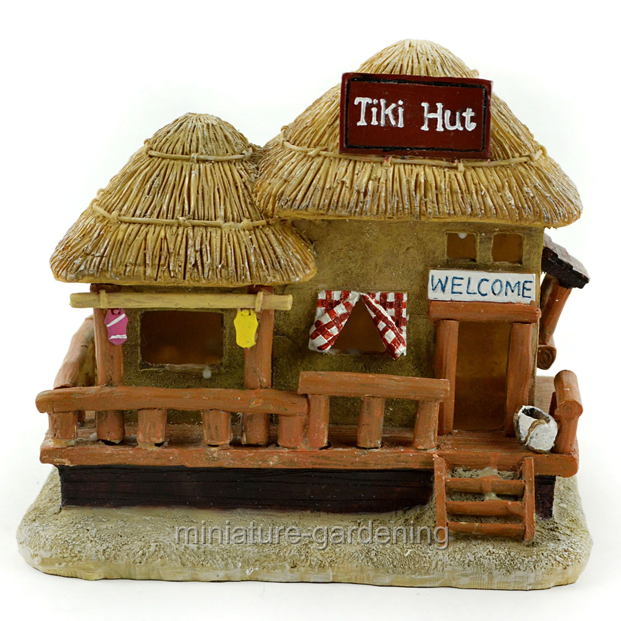 Touch of Nature Miniature Tiki Hut with LED for Miniature Garden, Fairy ...