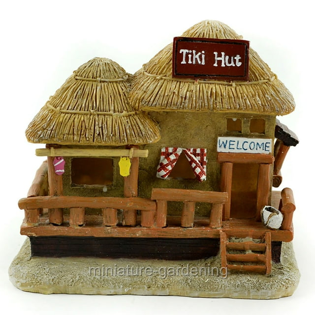 Touch of Nature Miniature Tiki Hut with LED for Miniature Garden, Fairy ...