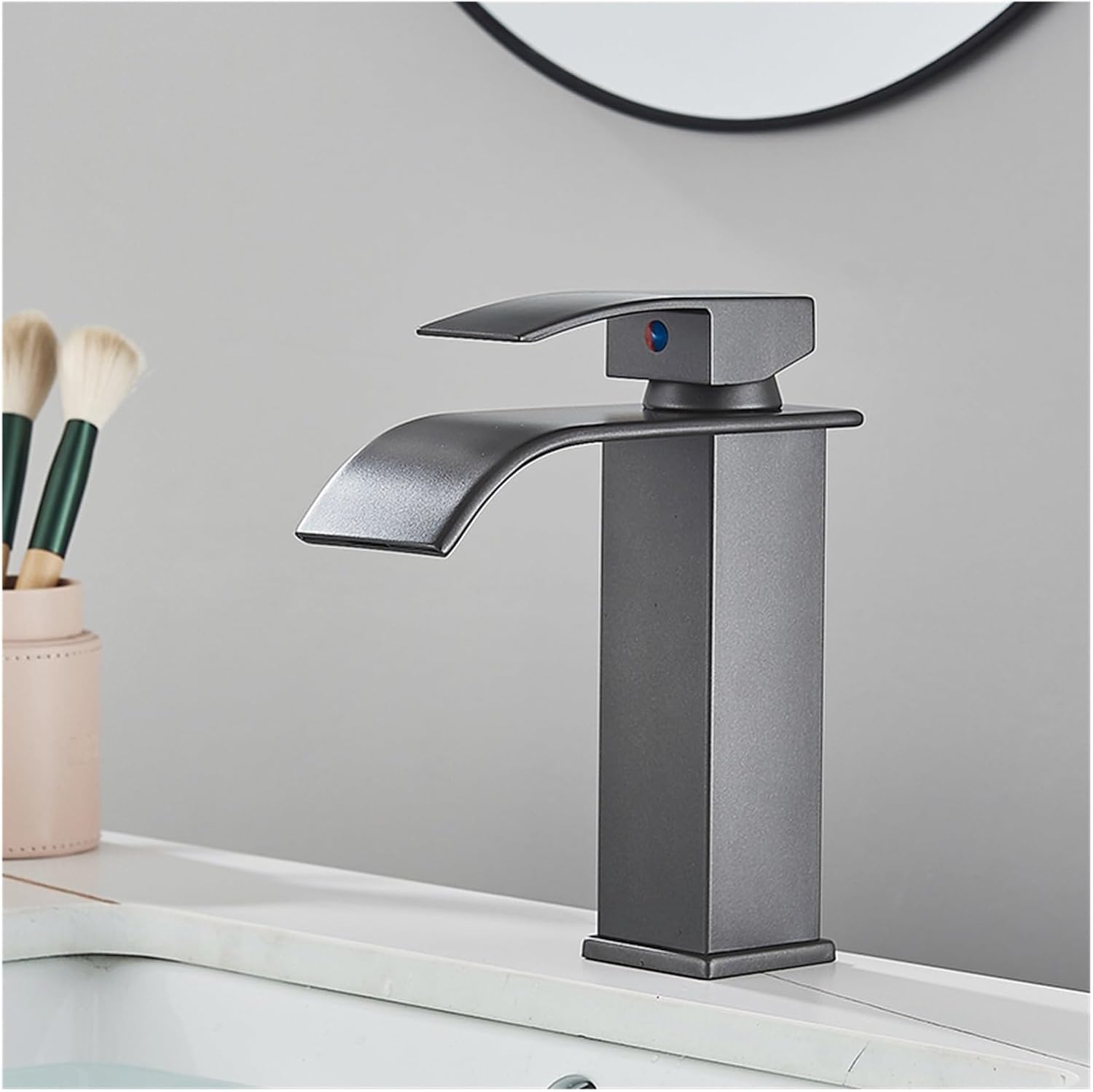 Touch the faucet Deck Mount Waterfall Bathroom Faucet Vanity Vessel ...