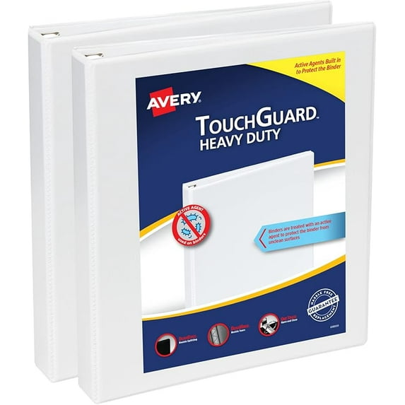TouchGuard Heavy Duty Clear View 3 Ring Binders, Active Agents Built in ...