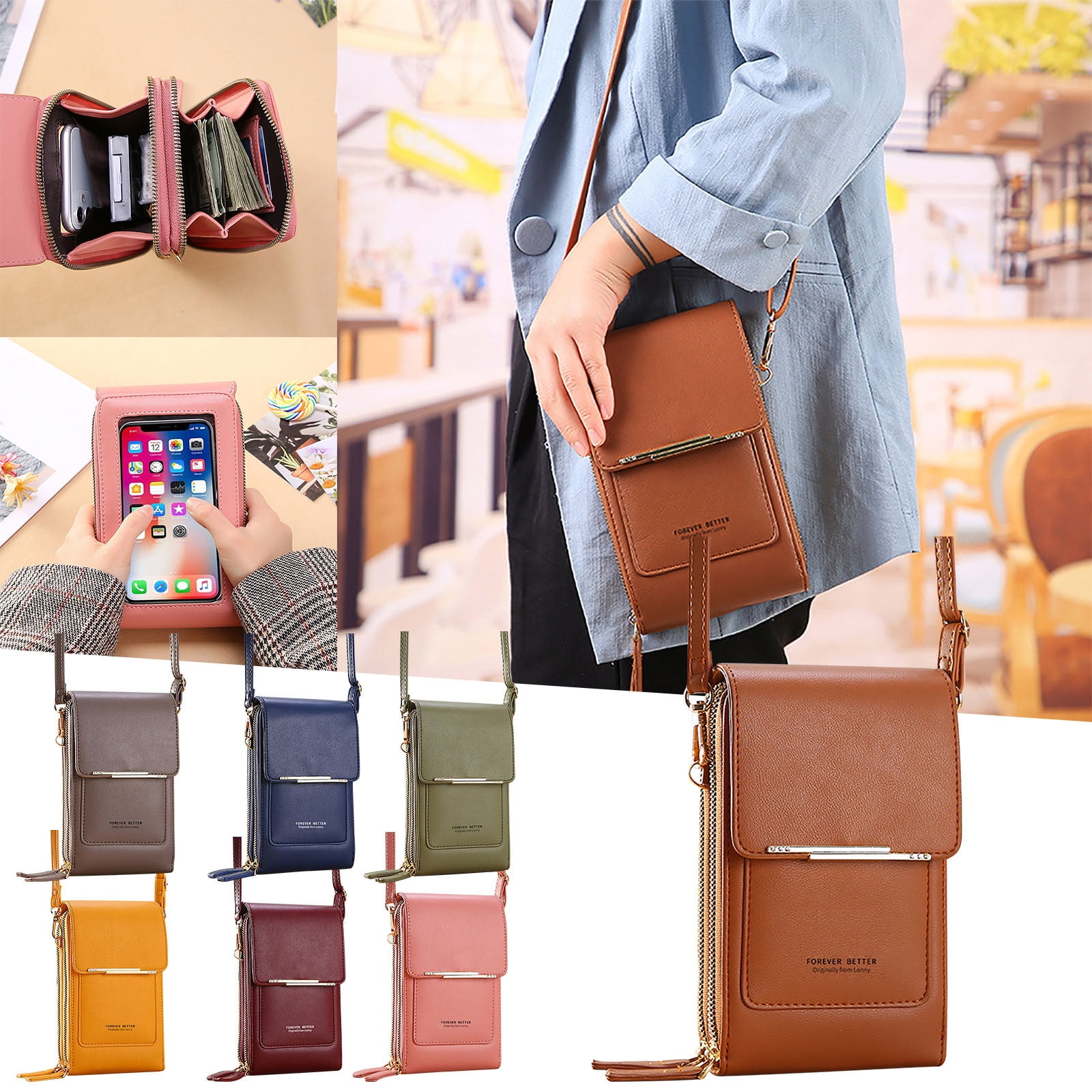 Touchable Screen Mobile Phone Crossbody Bag with Multi Compartment ...