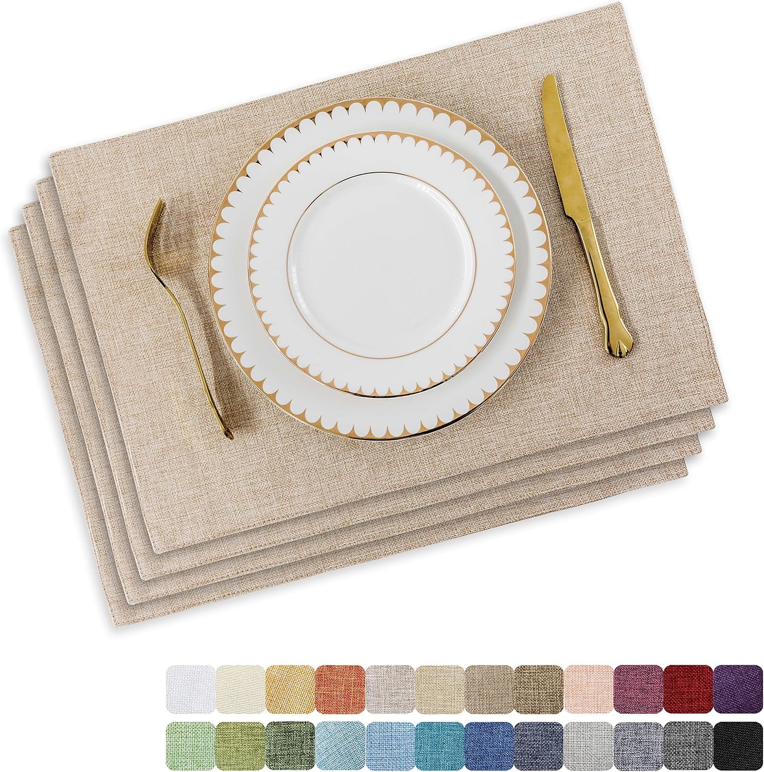 Touchbetter Placemats Set of 4 Heat Resistant Dining Table Place Mats ...