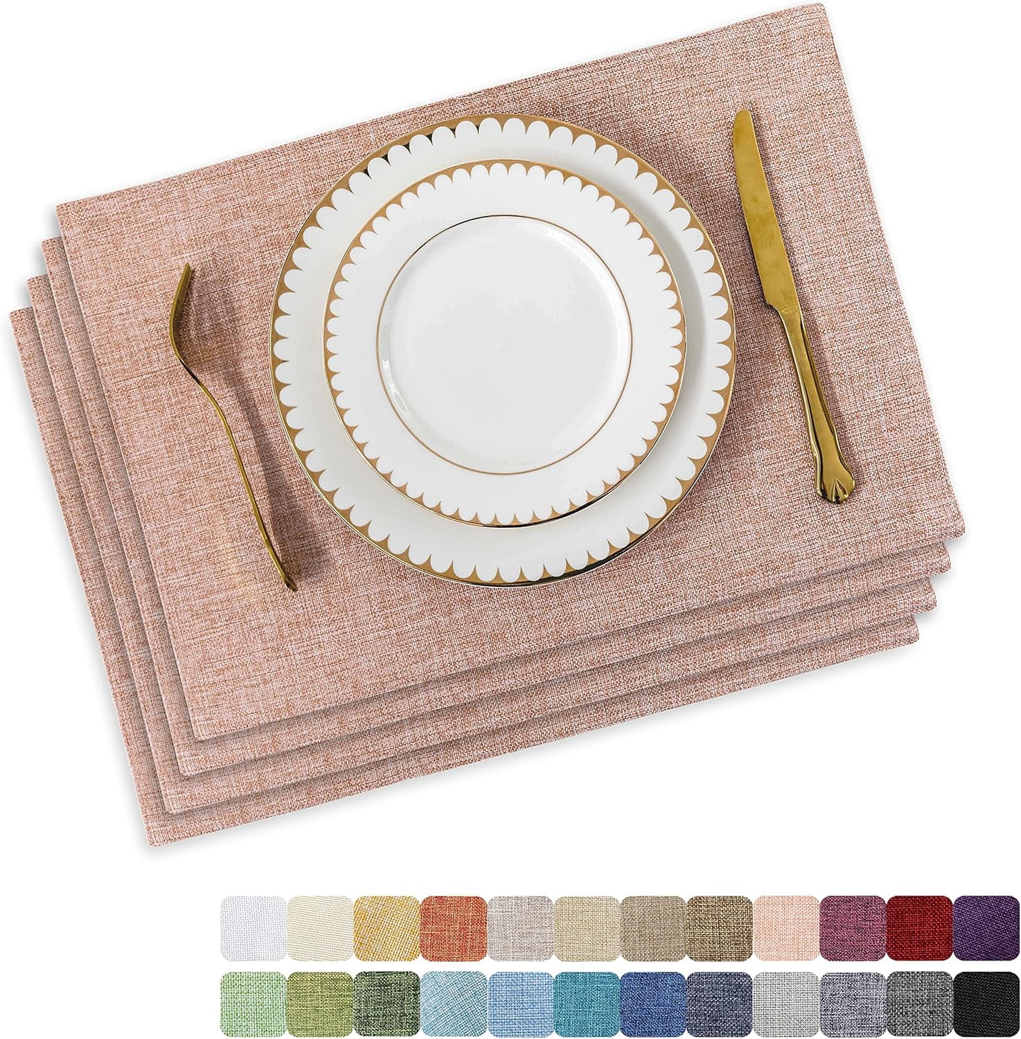 Touchbetter Placemats Set of 4 Heat Resistant Dining Table Place Mats ...