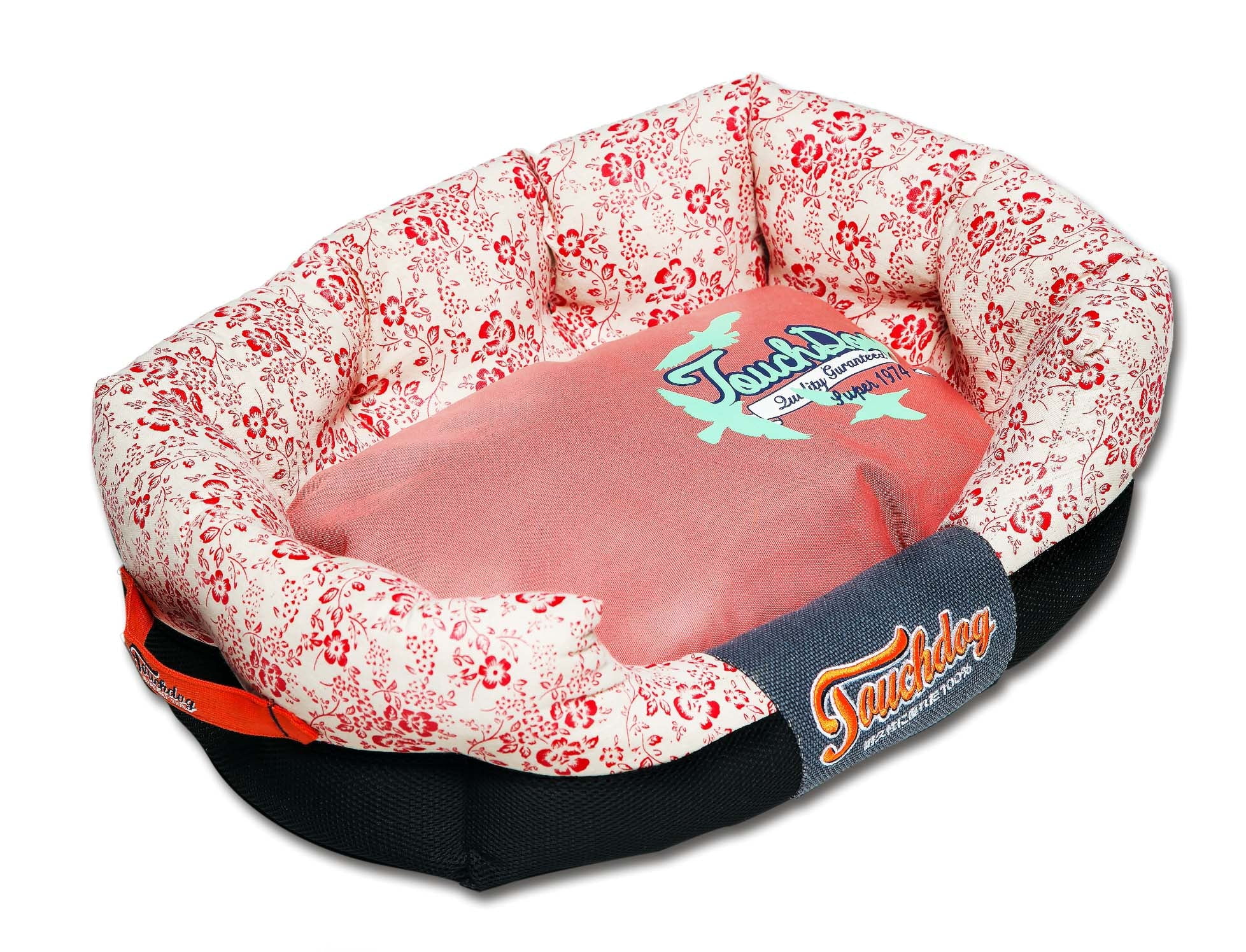 Touchdog Floral-Galore Ultra-Plush Rectangular Rounded Designer Dog Bed ...