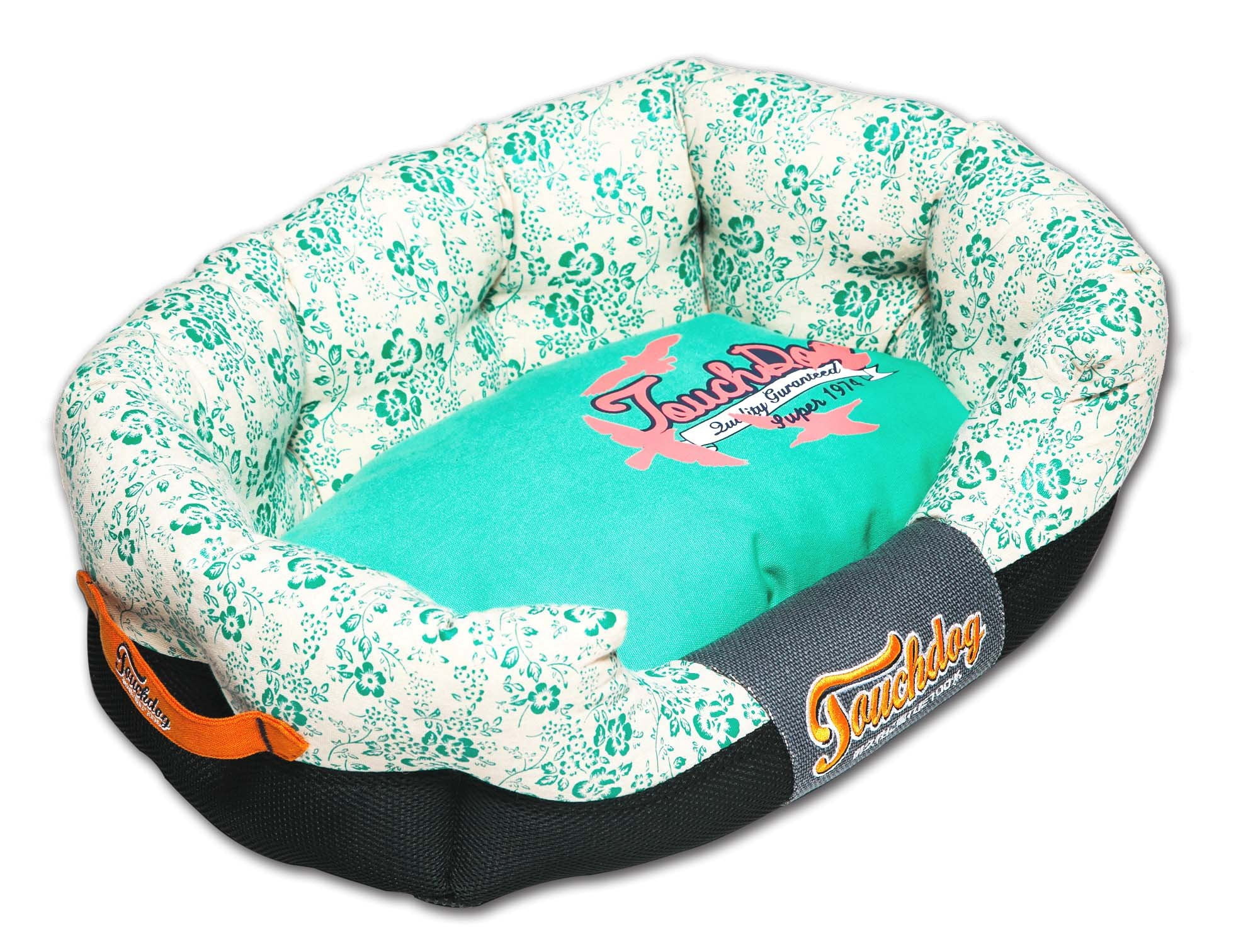 Touchdog Floral-Galore Ultra-Plush Rectangular Rounded Designer Dog Bed ...