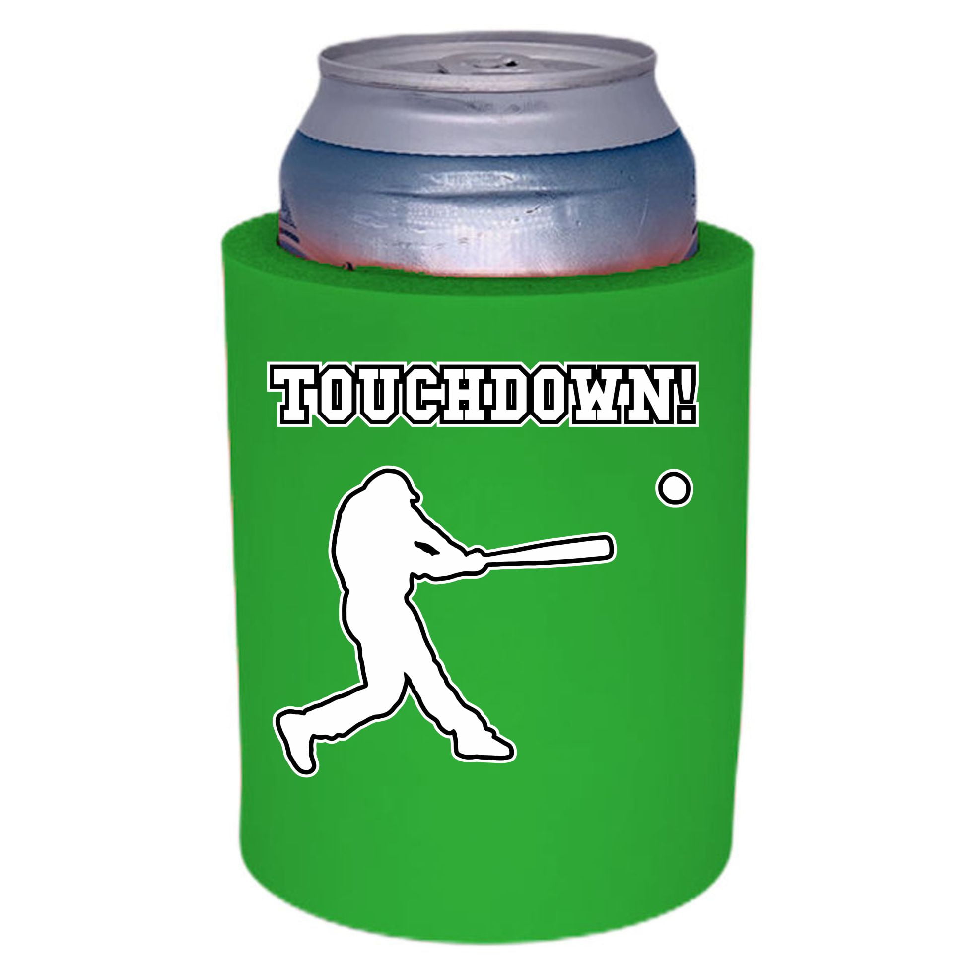 Touchdown Baseball Thick Foam Old School Can Coolie (Bright Green ...