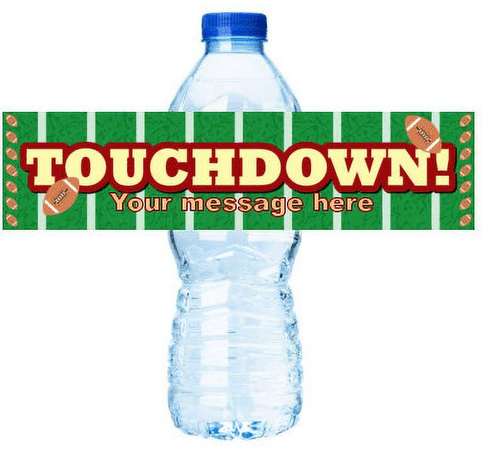 Touchdown Football Party Decoration 15ct Water Bottle Labels Stickers ...