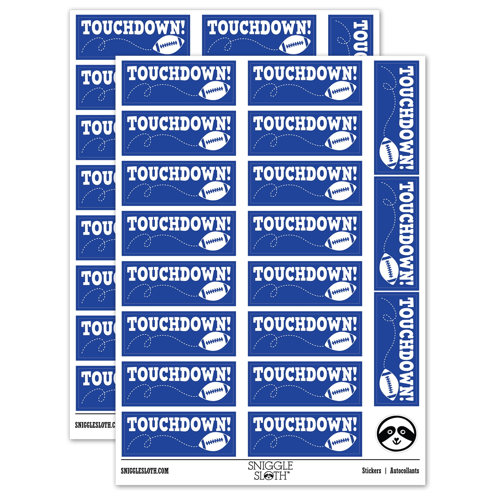 Touchdown Football Teacher Student School Sticker Set - Dark Blue ...