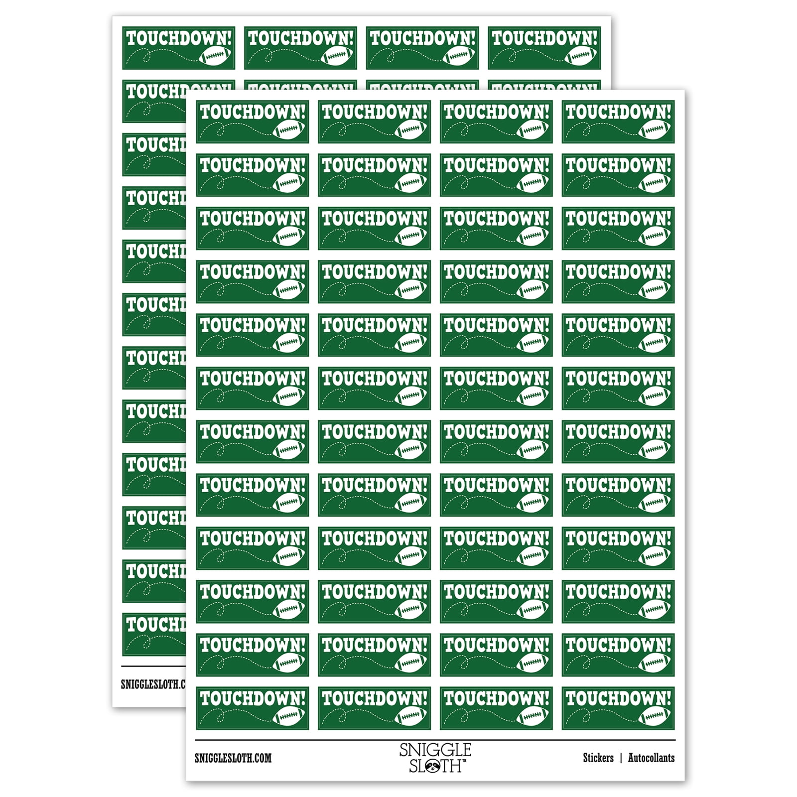 Touchdown Football Teacher Student School Sticker Set - Dark Green ...