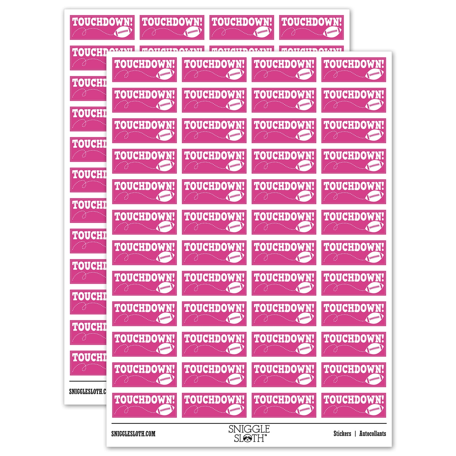 Touchdown Football Teacher Student School Sticker Set - Hot Pink ...