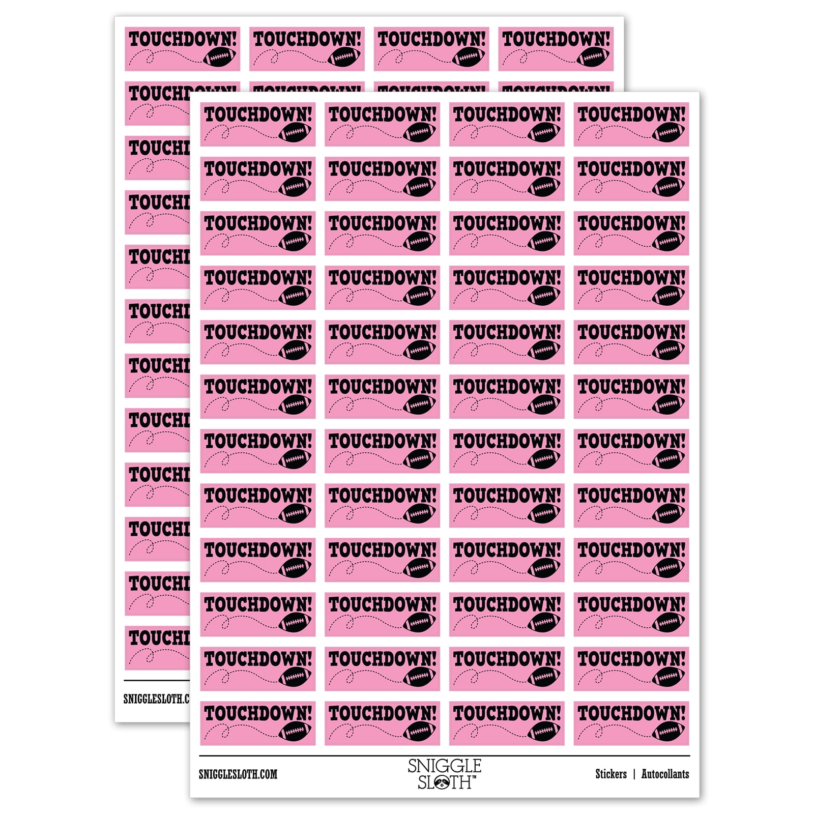 Touchdown Football Teacher Student School Sticker Set - Light Pink ...