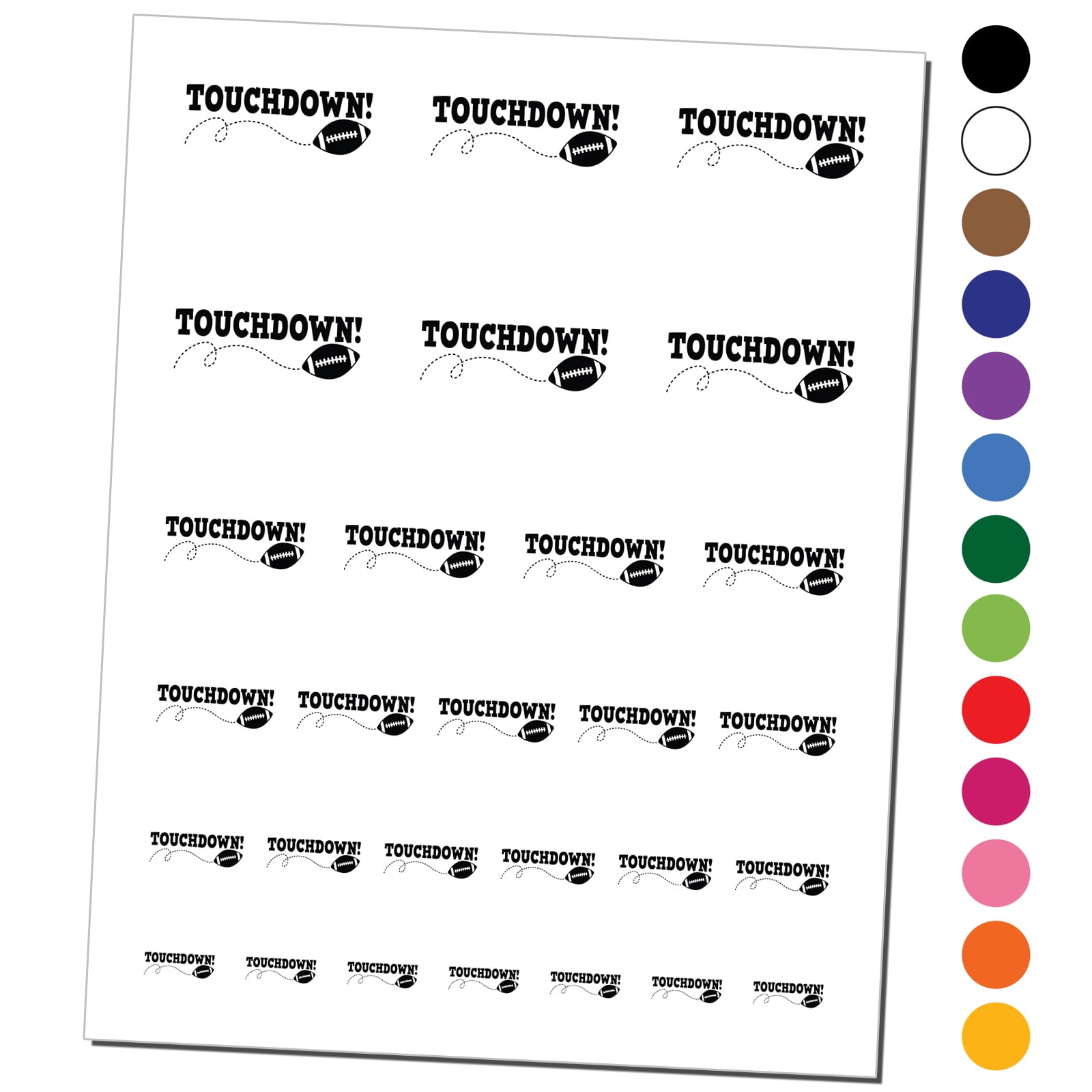 Touchdown Football Teacher Student School Water Resistant Temporary ...