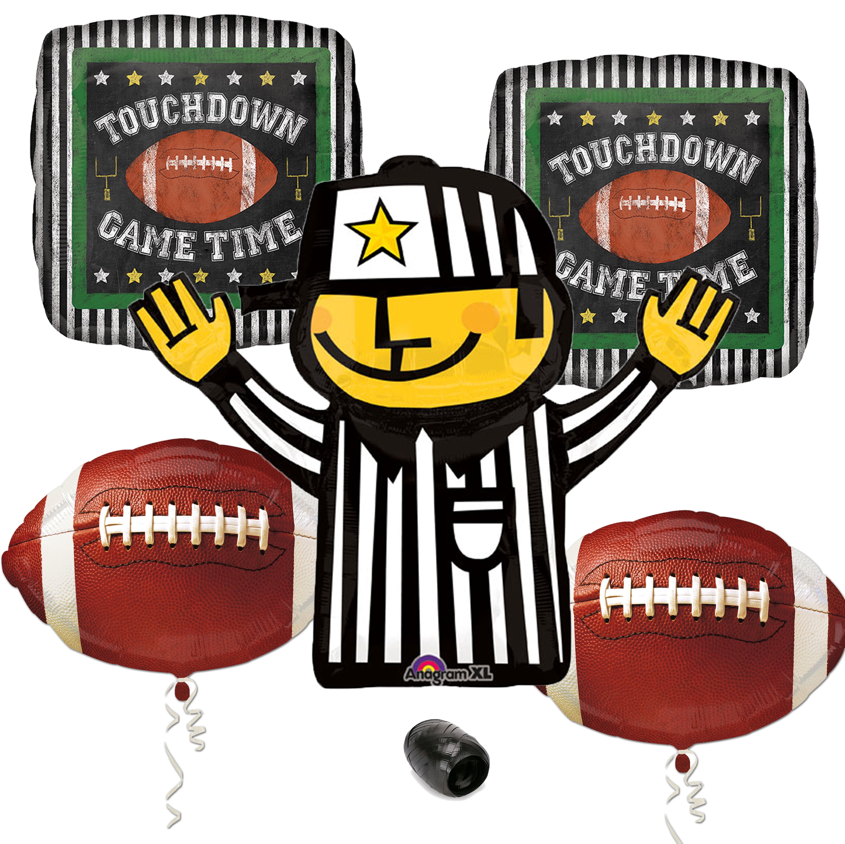 Touchdown Gametime Bouquet Football Party Supplies 6pc Balloons, Black ...
