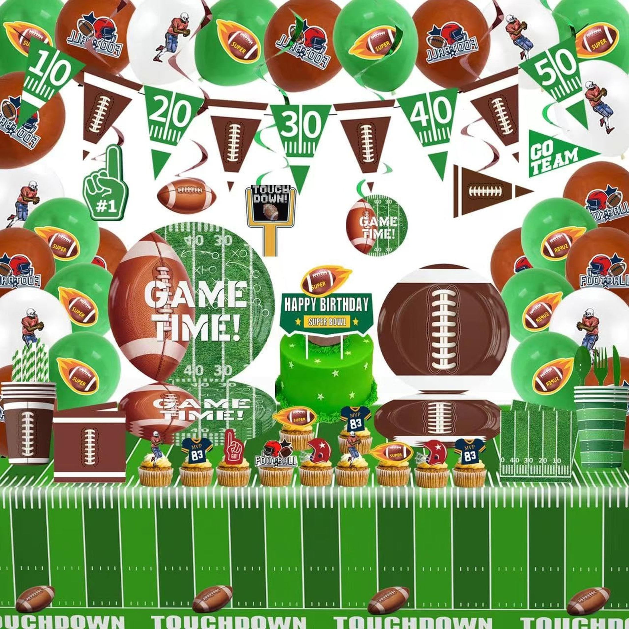 Touchdown Party Pack - Complete Football Themed Celebration Set with ...