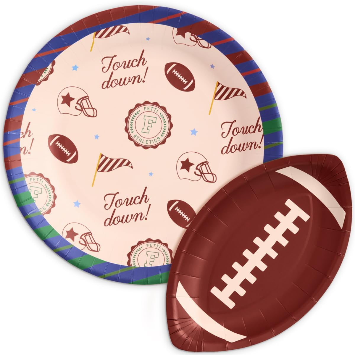 PHYSUN-Touchdown Plates - 32 pcs | Football Birthday Decorations ...