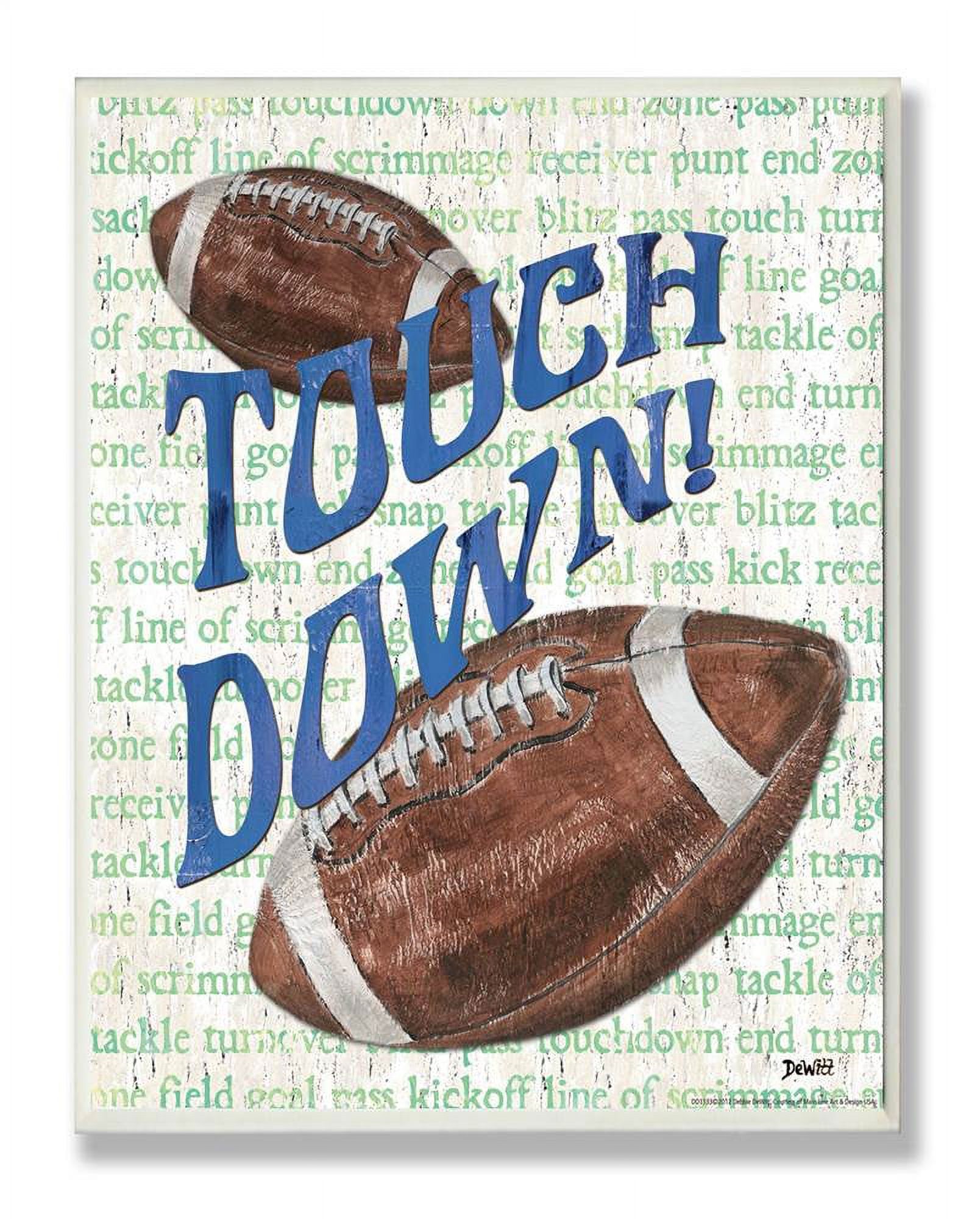 Touchdown White Border Rect Wall Plaque - Walmart.com