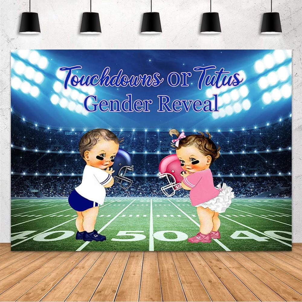 Touchdowns or Tutus Gender Reveal Backdrop Baby Shower Party ...