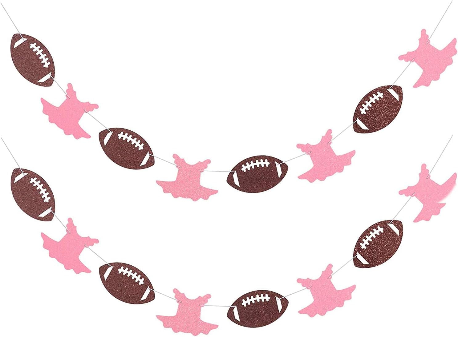 Touchdowns or Tutus Gender Reveal Banner Party Sign Glittery Garlands ...