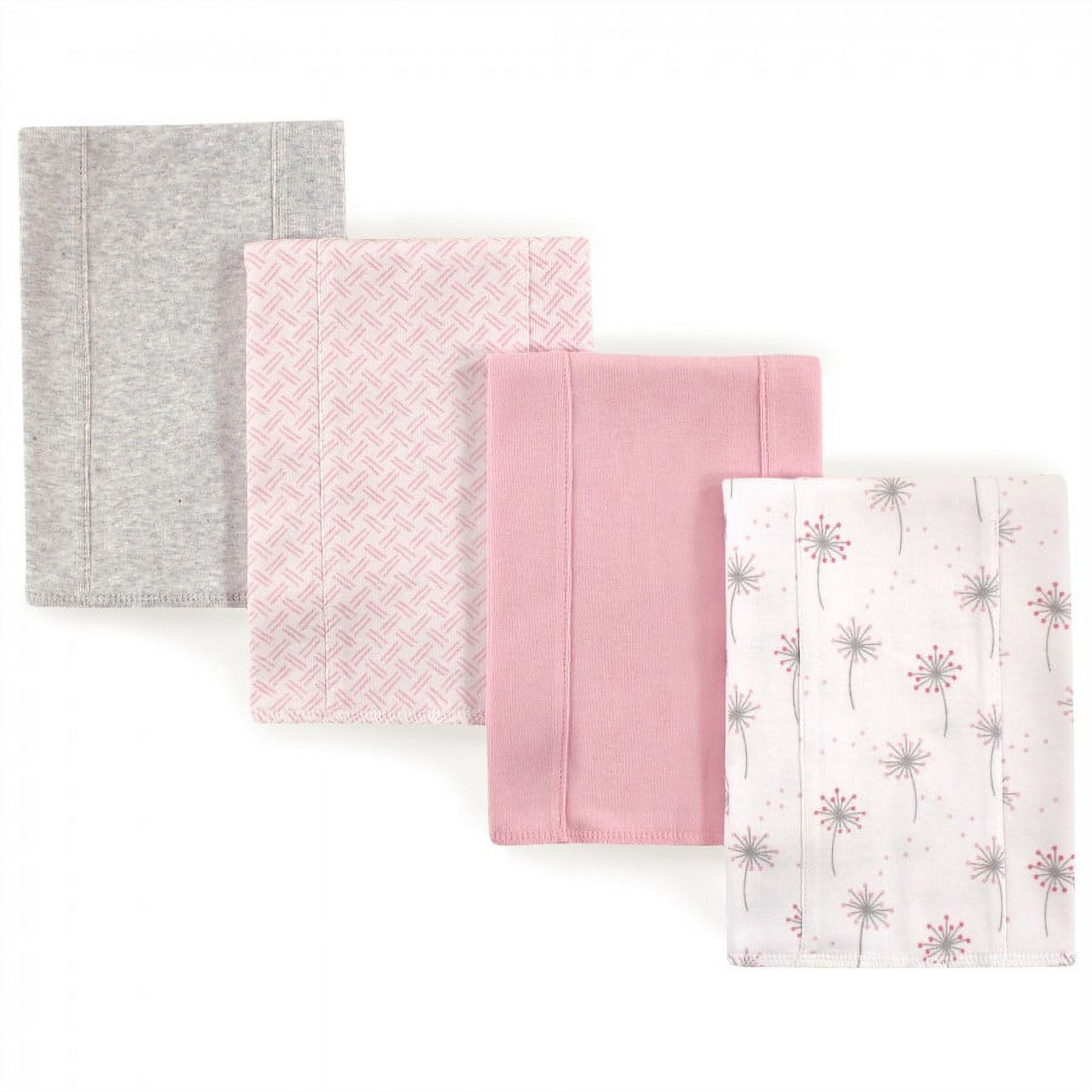 Touched by Nature Baby Girl Organic Cotton Burp Cloths 4pk, Dandelions ...