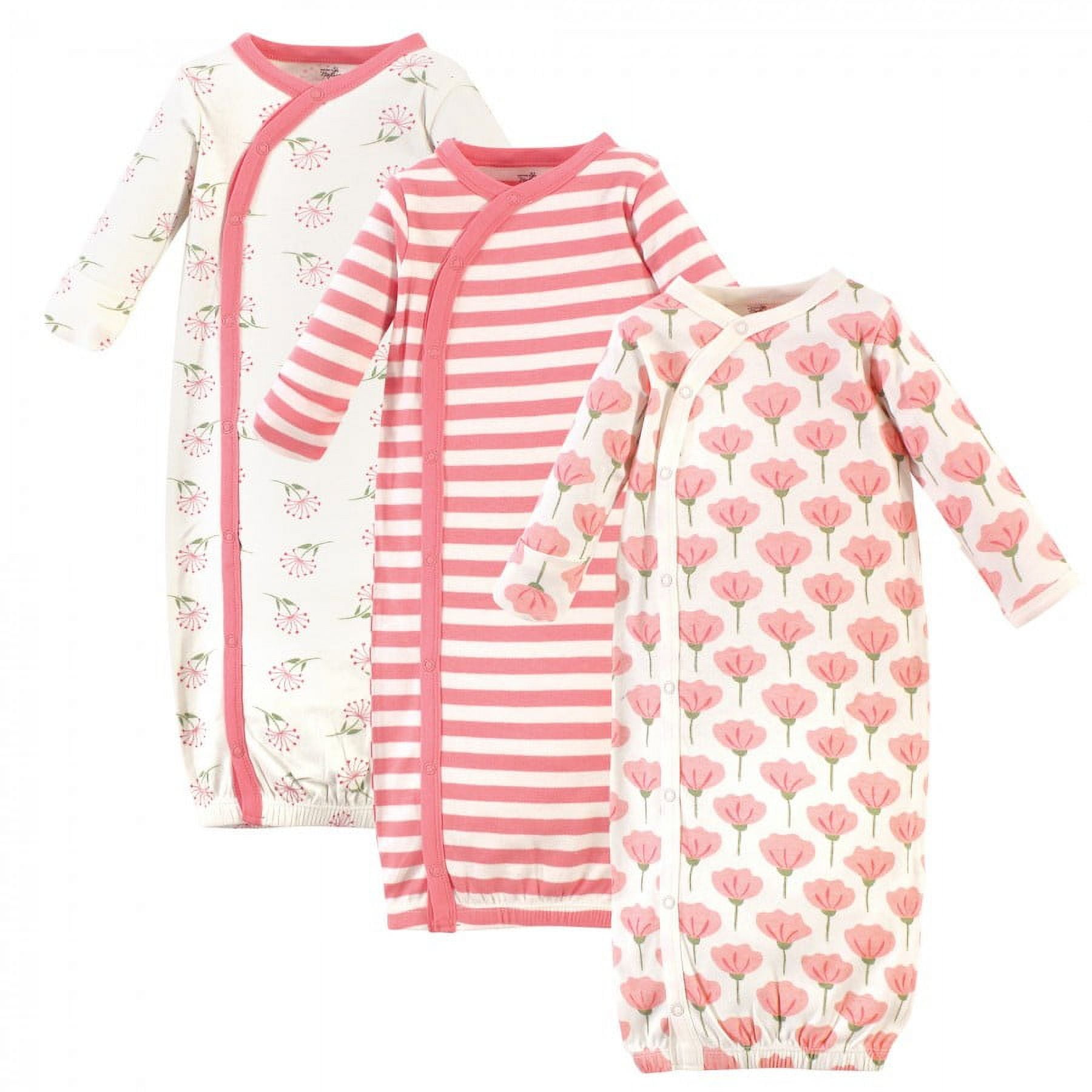 Touched by Nature Baby Girl Organic Cotton Side-Closure Snap Long ...