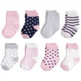 Touched by Nature Baby Girl Organic Cotton Socks, Navy Lt. Pink, 6-12 ...