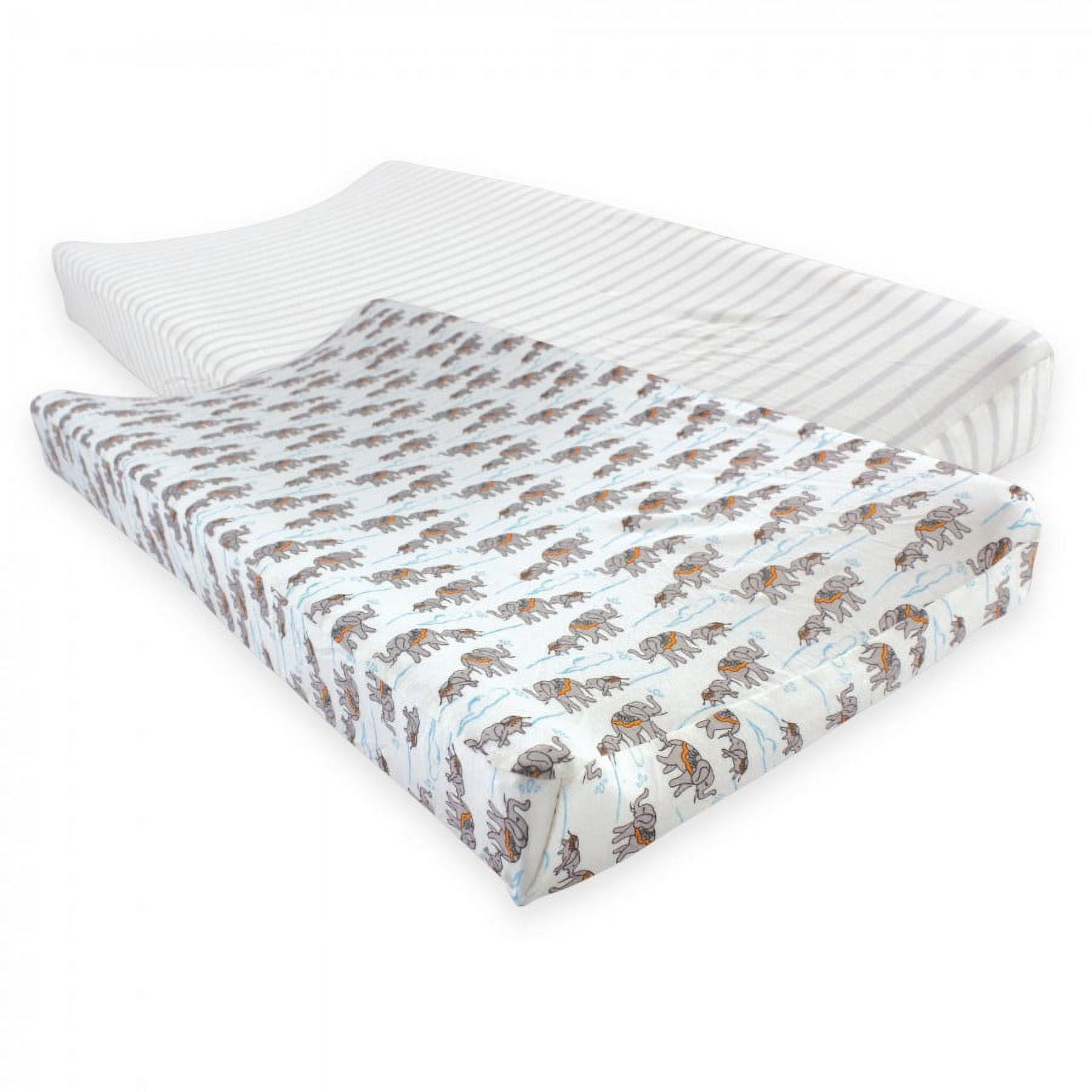 Touched by Nature Organic Cotton Elephant-Print Changing Pad Cover, 2 ...