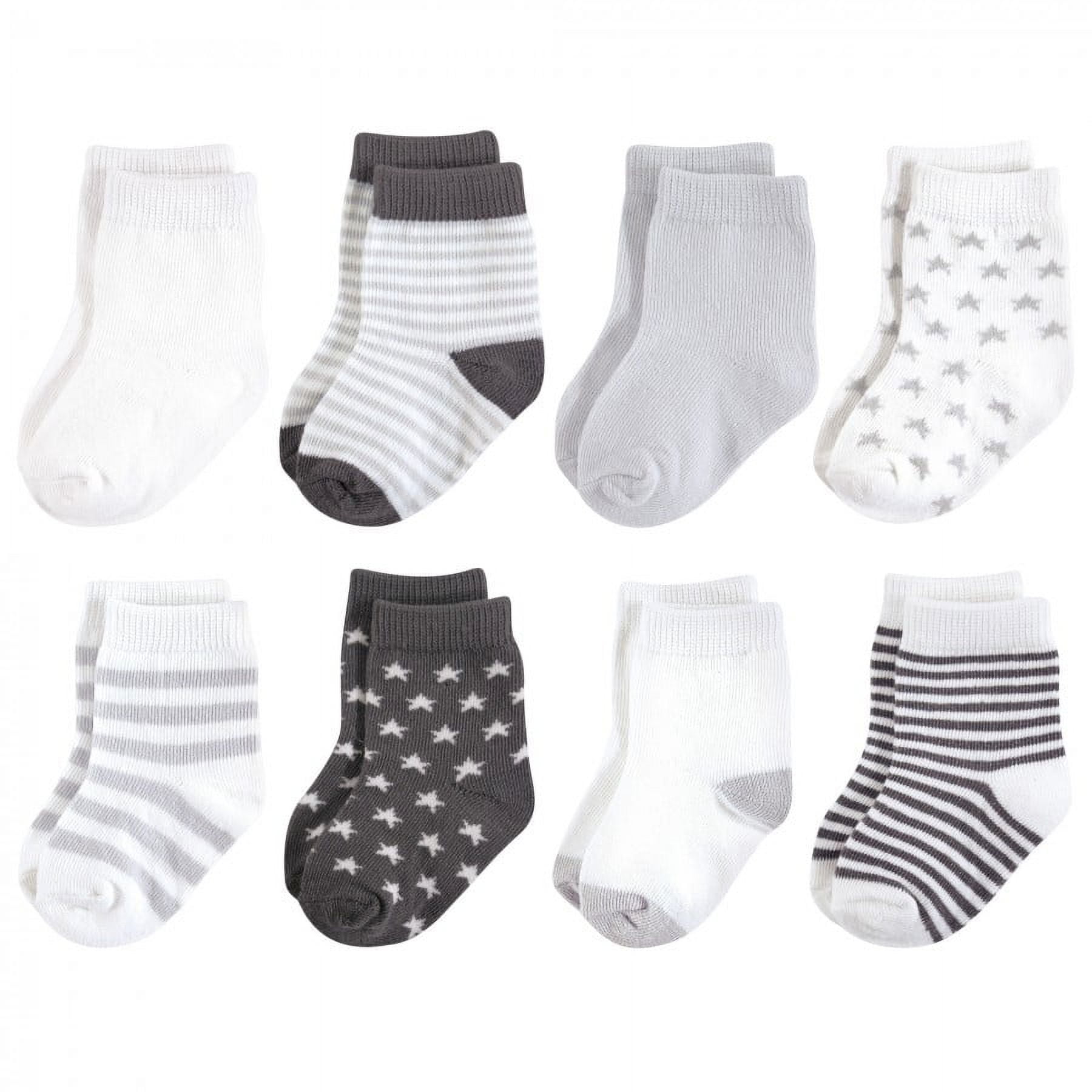 Touched by Nature Baby Unisex Organic Cotton Socks, Charcoal Stars, 6 ...