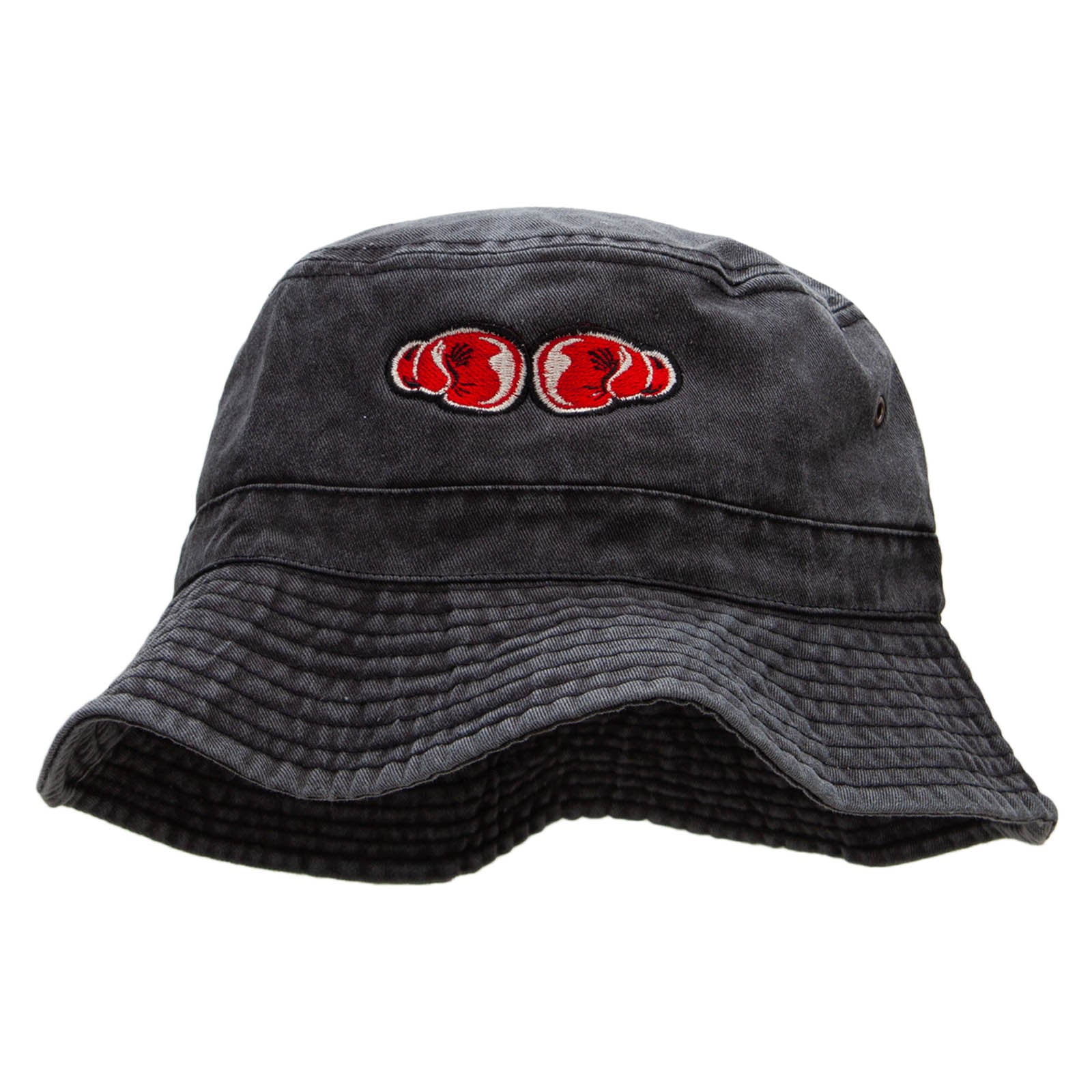Touching Boxing Gloves Embroidered Bucket Hat - Black OSFM - Walmart.com