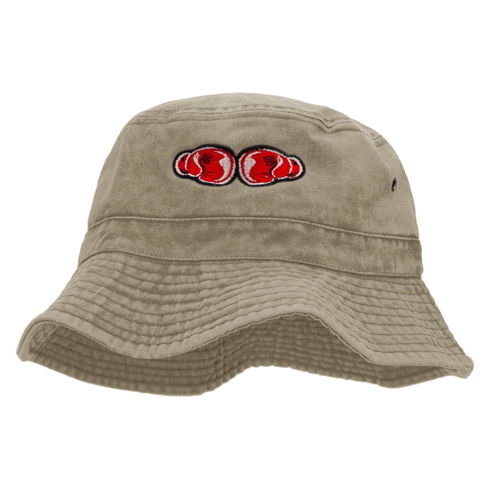 Touching Boxing Gloves Embroidered Bucket Hat - Natural OSFM - Walmart.com
